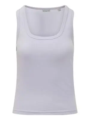 Burberry Square Neck Ribbed Tank Top - Gray