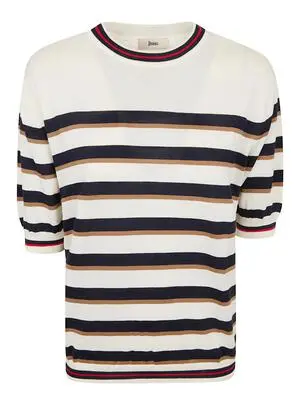 Herno Striped Knit T-shirt - White