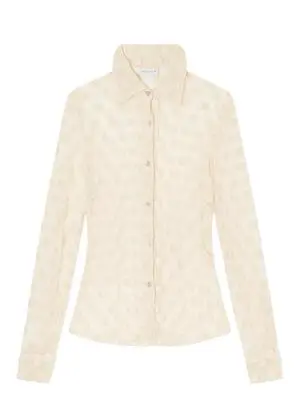 Dries Van Noten Polka-dot Cotton-blend Tulle Shirt - White