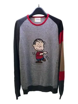 Iceberg Round Neck Sweater With Graphic Detail - Black