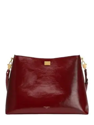 Dolce & Gabbana Tumbled Leather Shoulder Bag - Red