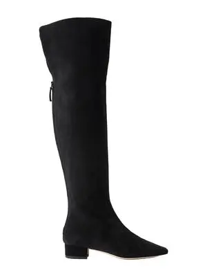 Manolo Blahnik Suede Over-the-knee Boots - Black