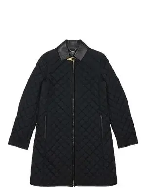 FERRAGAMO Quilted Cotton Jacket With Lapel Detail - Black