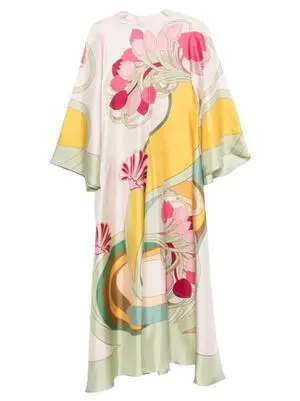 La DoubleJ Long Floral Print Dress - Pink