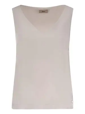 Herno V-neck Sleeveless T-shirt - White