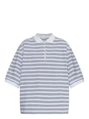 RÓHE Oversized Striped Polo T-shirt - Gray