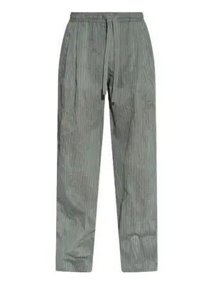 Dolce & Gabbana Dolce & Gabbana Wrinkled Effect Pinstriped Trousers Green