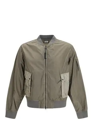 C.P. COMPANY Bi-tm Mixed Lens Bomber Jacket - Green