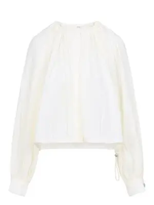 Co Gathered Cropped Top - White
