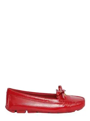 Prada Patent Bow Ballet Flats - Red