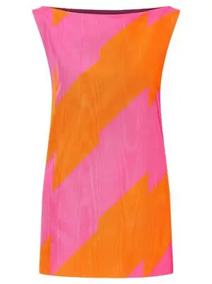 Dries Van Noten Striped Cotton-blend Duchesse-satin Mini Dress - Orange