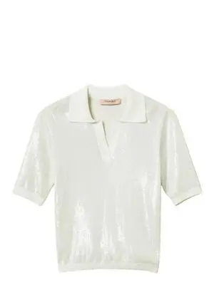 TWINSET Twinset Sequin Embellished Short-Sleeved Polo Shirt