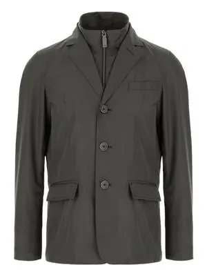 Herno Three-button Jacket With Invisible Zipper - Black