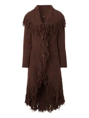 Cult Gaia Victoria Duster Fringed Cardigan - Chocolate-colored