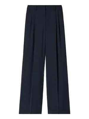 Filippa K Pleated Wide-leg Trousers - Navy