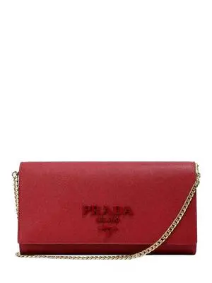 Prada Logo Shoulder Bag - Red