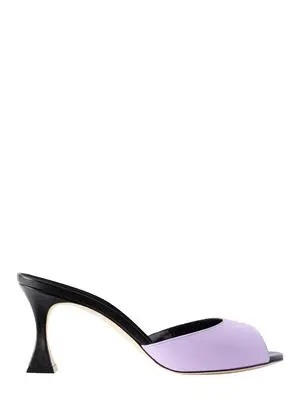 Manolo Blahnik Leather Mules - Purple