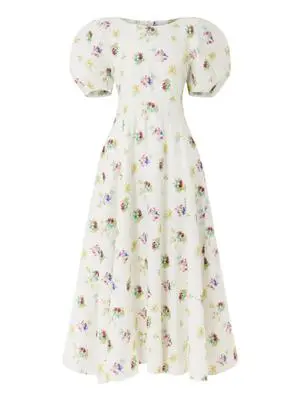 Gabriela Hearst Gabriela Hearst Ranya Floral-Print Linen-Twill Dress Ivory