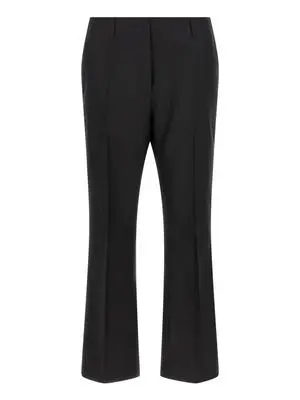 Dries Van Noten Cropped Tailored Trousers With Flared Legs - Black
