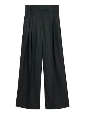 BY MALENE BIRGER Cymbaria High-waisted Pleated Wide-leg Trousers - Black