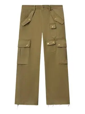 Isabel Marant Étoile Flared Cotton Twill Cargo Pants With Snap Button Pockets - Brown