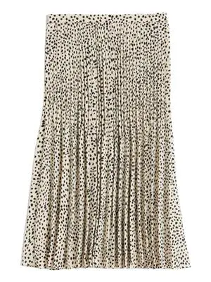 Max Mara Pleated Polka Dot Midi Skirt - Nude