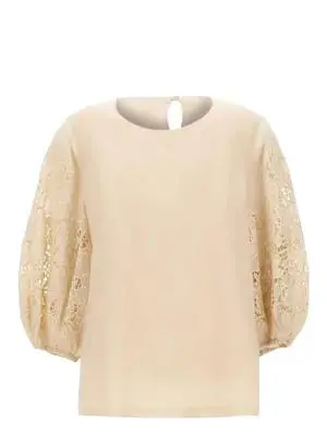 Max Mara Macramé Sleeve Blouse - Beige