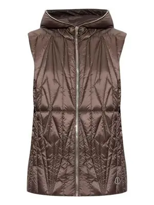 Moncler Hooded Quilted Vest - Brown