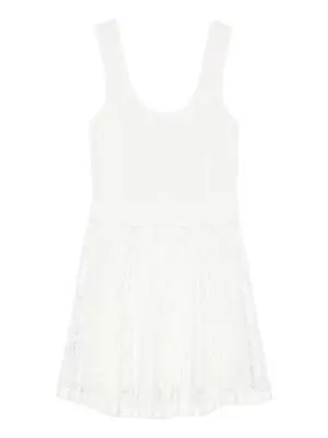 Simkhai Pleated Lace Mini Dress - White