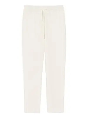 Ami Logo Plaque Drawstring Pants - Milky White