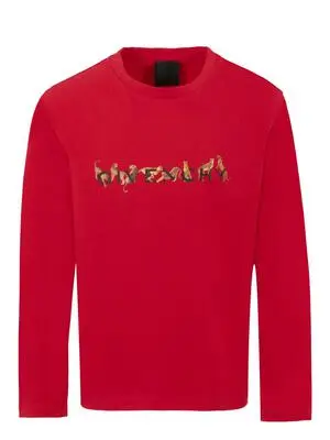 Givenchy Long-sleeve T-shirt With Animal Logo - Red