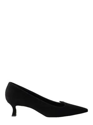 Manolo Blahnik Suede Pointed-toe Kitten Heel Pumps - Black