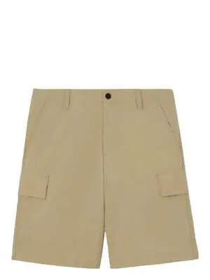 Burberry Cargo Shorts With Equestrian Knight Design Embroidery - Sparrow Beige