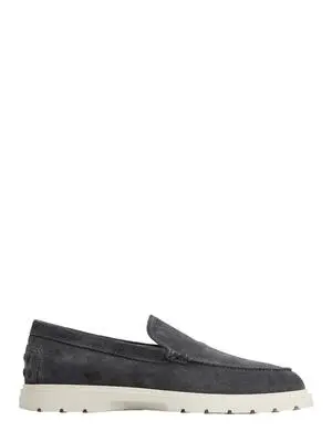TOD'S Logo Embossed Slip-on Loafers - Black