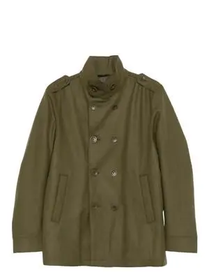 Herno Button-down Jacket With High Collar - Military Green