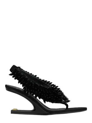Balmain Embellished Wedge Sandals - Black