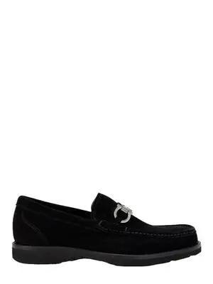 FERRAGAMO Salvatore Ferragamo Gancini Buckle Loafers Black