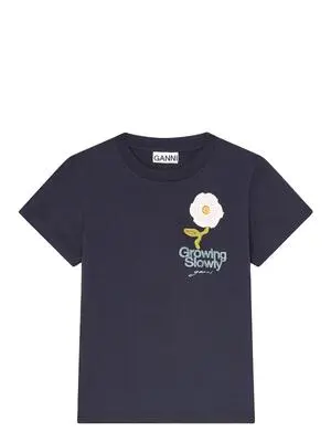 GANNI Crochet Flower Baby Fit T-shirt - Black