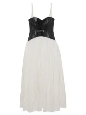SIMKHAI Simkhai Cortland Belted Bustier Midi Dress