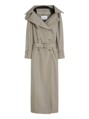 Max Mara Double-breasted Belted Trench Coat - Medium Gray