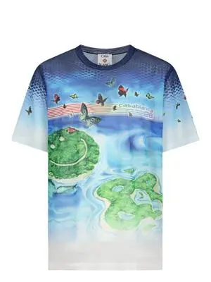 Casablanca Printed Crewneck T-shirt - Blue