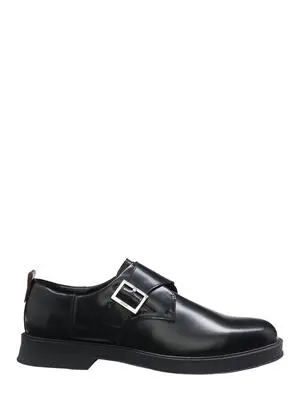 Hugo Boss Monk Strap Shoes With Logo Buckle - Black