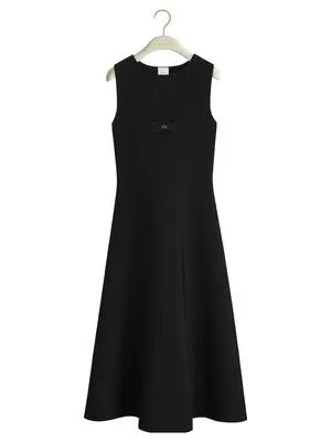 Dior Mid-length Flared Dress With Bow Detail - Black