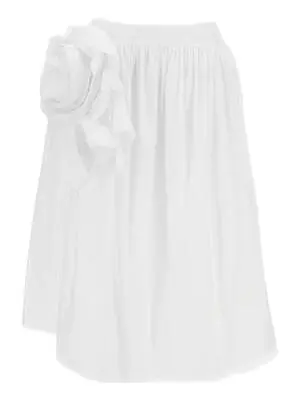 Simone Rocha Floral Embellished Pleated Midi Skirt - White