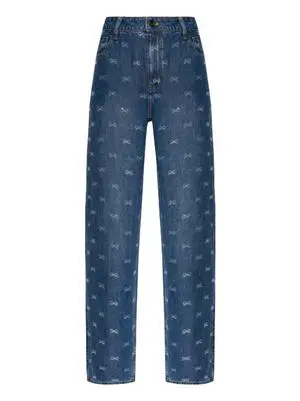 SELF-PORTRAIT Bow Embellished Jeans - Blue