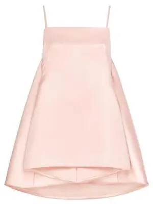 Givenchy Sliced Mini Dress In Satin With Cape Effect - Pink