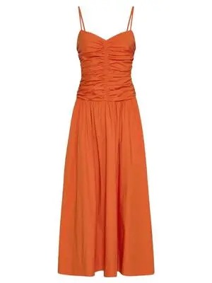 Marella Bagagli Ruched Midi Dress - Orange