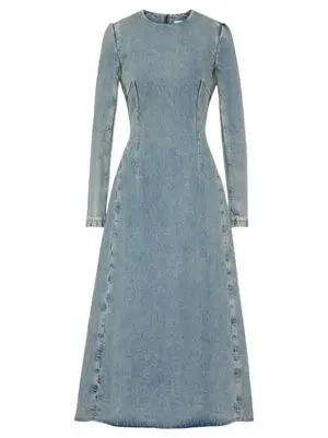 MAISON MARGIELA Denim Midi Dress - Gray
