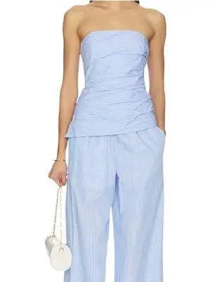 Simkhai Ruched Corset-style Top - Blue