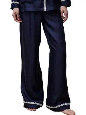 Dior Lace Detail Wide Leg Pants - Black